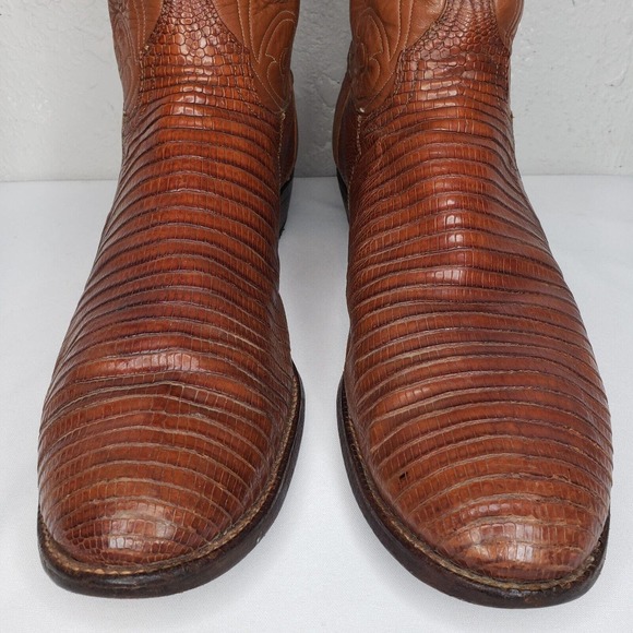 Tony Lama | Shoes | Vintage Tony Lama Exotic Mens Teju Lizard Cowboy Western Boots 833 Size 3 A ...